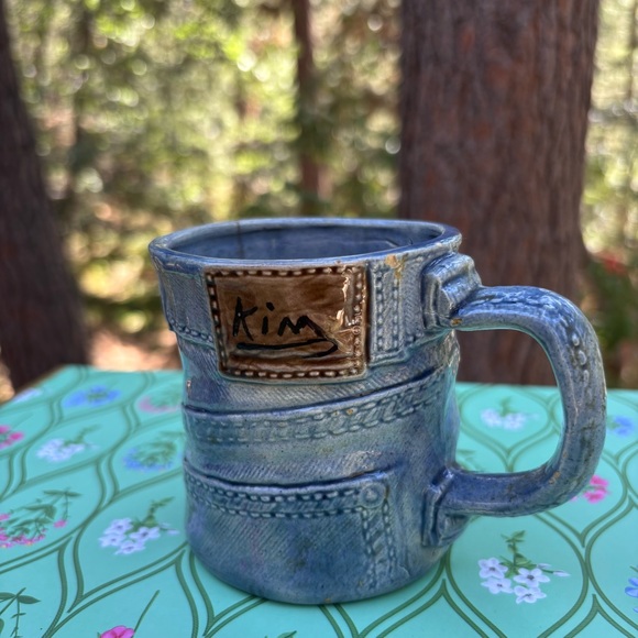 Handmade | Dining | Vintage Handmade Artisan Ceramic Blue Jean Mug With ...